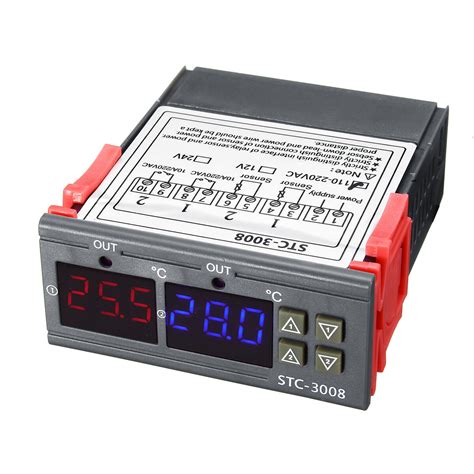 V Stc Digital Display Intelligent Dual Control Electronic Thermostat Dual Display