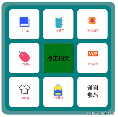 Js Css 做一个简易九宫格抽奖活动动图 比如中奖效果图有思路 用jscss实现怎么实现 可以简单说一下您的思路吗lily的秋天 Js Css 做一个简易九宫格抽奖活动动图 比如中奖效果图有思路 用jscss实现怎么实现 可以简单说一下您的思路吗lily的秋天