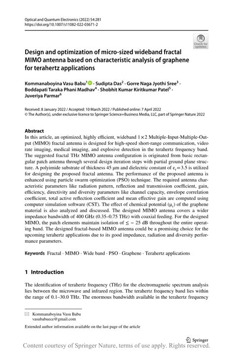 Design And Optimization Of Micro Sized Wideband Fractal Mimo Antenna Based On Characteristic