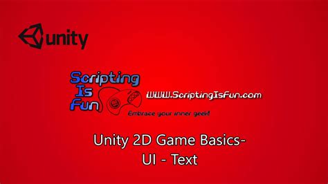 Unity 2d Game Basics Ui Adding And Updating Text Youtube
