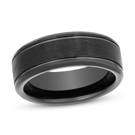 8mm Wedding Band Black Tungsten Carbide Jared