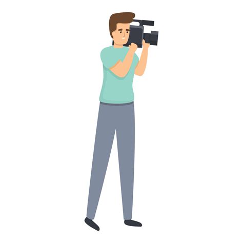 Cameraman Reportage Icon Cartoon Style 14281507 Vector Art At Vecteezy