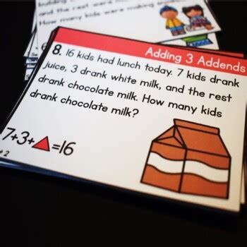 Adding 3 Addends Word Problems Task Cards 1 OA A 2 TpT