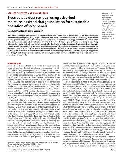 Pdf Electrostatic Dust Removal Using Adsorbed Moistureassisted