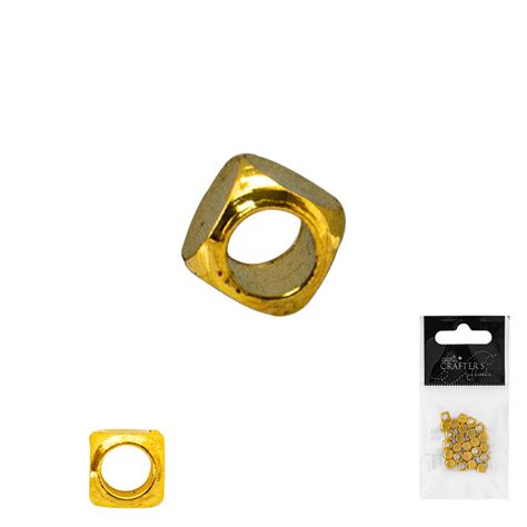Brass Bead Cubes 2mm Hole 25 Pieces Fararti