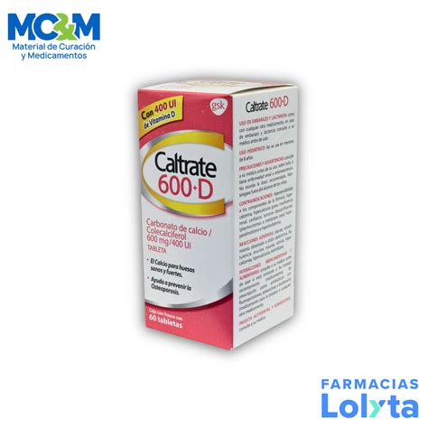 Caltrate 600d 600 Mg400 Ui C60 Tab Carbonato De Calcio
