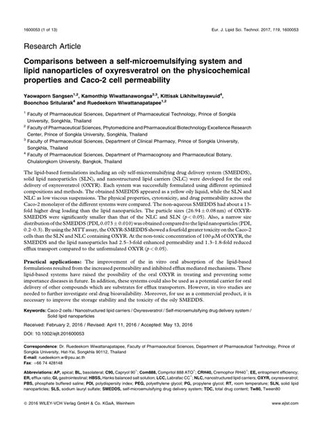 Pdf Comparisons Between A Self Microemulsifying System And Lipid Nanoparticles Of