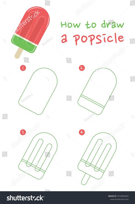 How Draw Popsicle Vector Illustration Draw Stock Vector Royalty Free 1810854655 Shutterstock