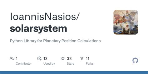 Github Ioannisnasiossolarsystem Python Library For Planetary Position Calculations
