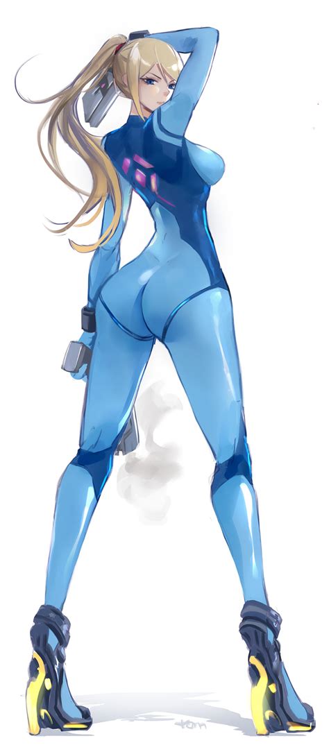 Rule 34 Ass Ass Focus Blonde Hair Blue Eyes Bodysuit Gun High Heels Looking At Viewer Looking