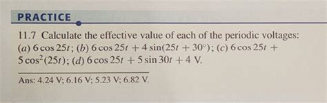 Solved Calculate The Effective Value Of Each Of The Chegg Com