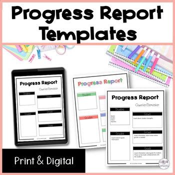 Progress Report Template Editable By Culture Over Content TPT