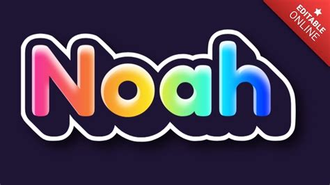 Noah Rainbow 3d Text Effect Generator