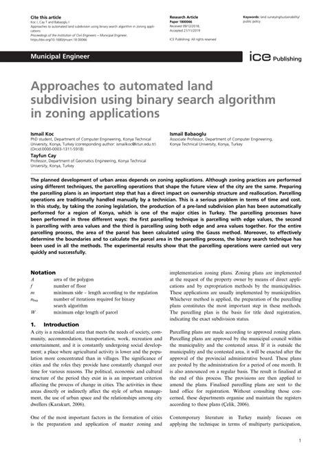 Pdf Different Approaches To Automated Land Subdivision Using Binary
