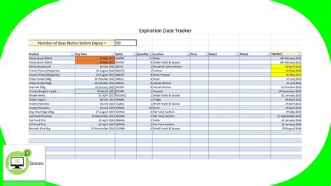 Excel Due Date Template