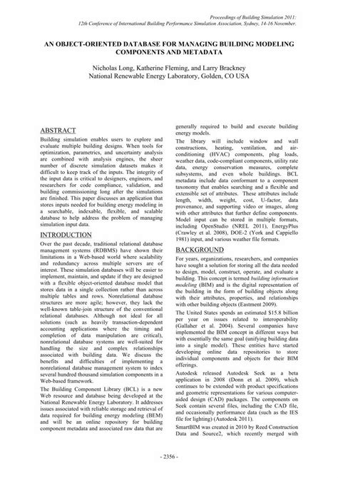 pdf an object oriented database for managing … · an object oriented