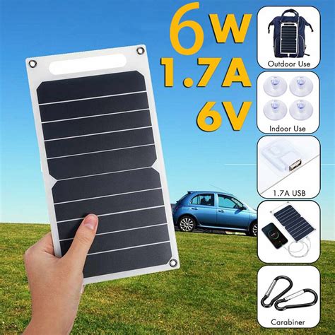 6w 5v Portable Solar Cell Panel Sunpower Charging Grandado