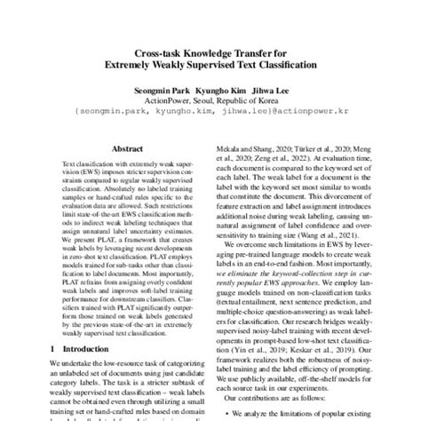 Cross Task Knowledge Transfer For Extremely Weakly Supervised Text