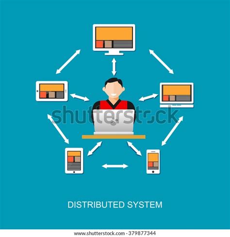 Distributed System Technology Concept Illustration Stock Vector Royalty Free 379877344
