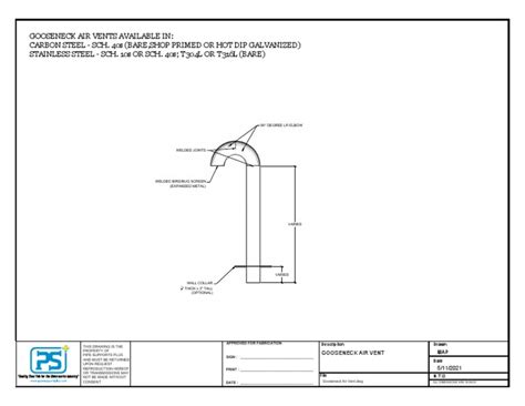 Gooseneck Air Vent Details And Specs Pdf