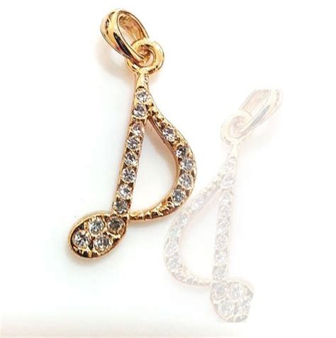 Pingente Nota Musical Strass Elo7 Produtos Especiais
