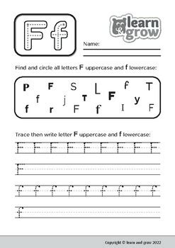 Practice Letter Ff Worksheets By Lg Learn And Grow TPT