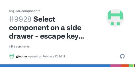 Select Component On A Side Drawer Escape Key Closes The Drawer Issue Angular