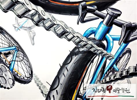 자전거 기초디자인 자전거 그림 미술 구도