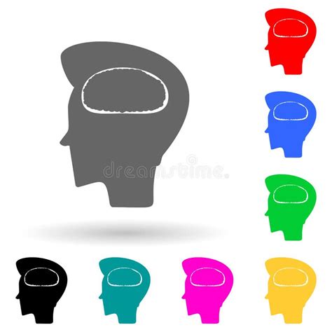 Human Brain Multi Color Style Icon Simple Glyph Flat Vector Of Human Parts Icons For Ui And Ux