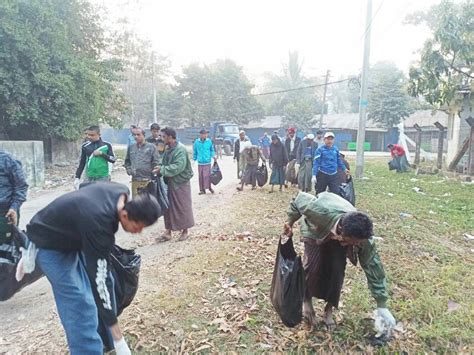 ရခိုင်ပြည်နယ် မောင်တောမြို့ သန့်ရှင်းသာယာလှပစေရေးအတွက် ဌာနဆိုင်ရာများ နှင့် ပြည်သူများက စုပေါင