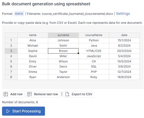 Bulk Generate Word And Pdf Documents From Spreadsheet Documents