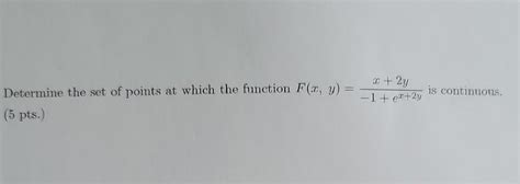 solved determine the set of points at which the function