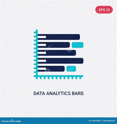 Two Color Data Analytics Bars Chart With Descendant Line Vector Icon From Business Concept