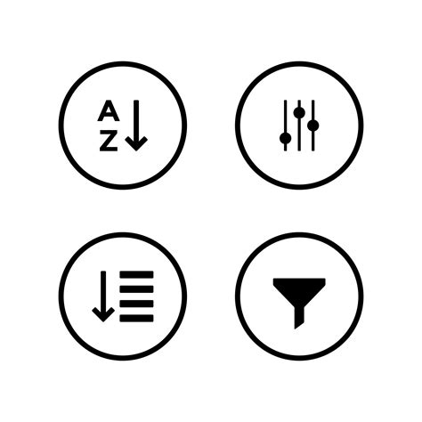 Filter Button Icon Vector In Various Styles 9734555 Vector Art At Vecteezy