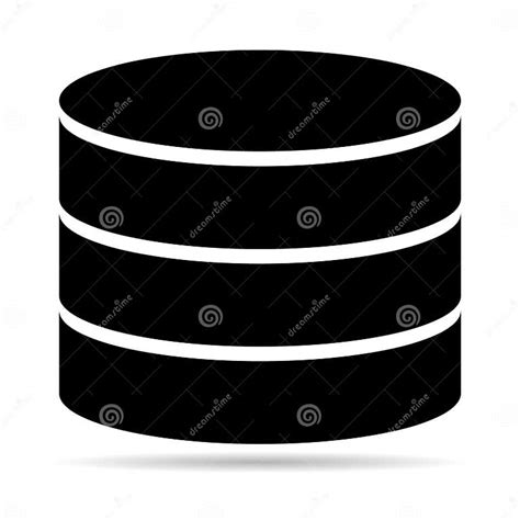 Database Storage Icon With Shadow Internet Network Server Cloud Data Symbol Connection System