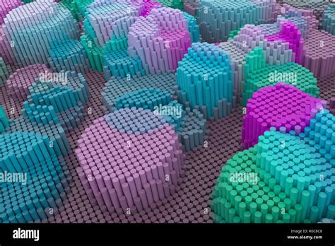 colorful 3d rendering block geometric structure shape composition