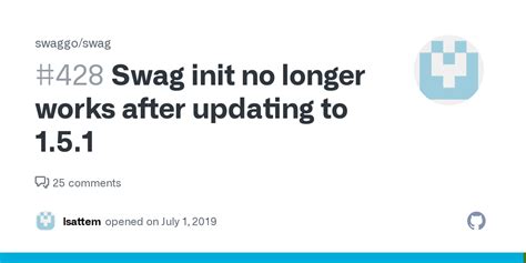 Swag Init No Longer Works After Updating To 151 · Issue 428 · Swaggo