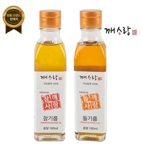 국산 저온압착 참기름 압착들기름 180ml 2병 세트 티몬 국산 저온압착 참기름 압착들기름 180ml 2병 세트 티몬
