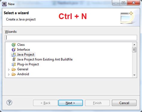 16 eclipse shortcut keys for workspace and project