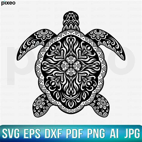 Turtle Mandala Svg Turtle Svg Mandala Svg Sea Turtle Svg Turtle