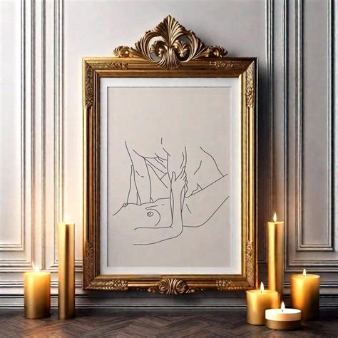 Oral Sex Line Art Sexy Bedroom Wall Art Love Line Art Poster Erotic Line Drawing Naked