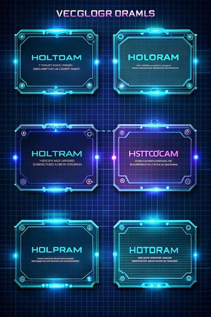 Futuristic Hud Frames And Text Boxes For Scifi Digital Screen Panels Premium Ai Generated Image