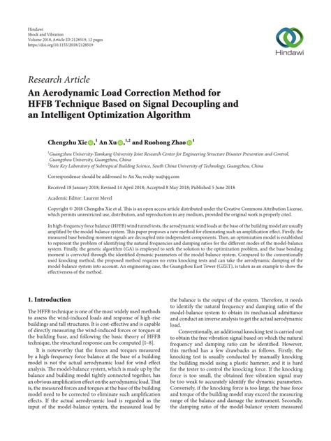 Pdf An Aerodynamic Load Correction Method For Hffb Technique Based On