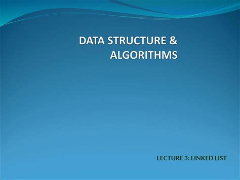 SOLUTION Lecture 3 Linked Lists Studypool