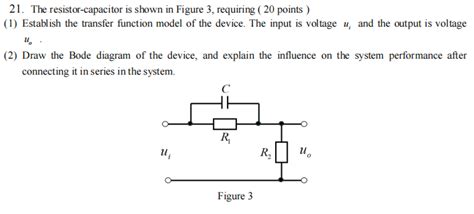 Solved 21 The Resistor Capacitor Is Shown In Figure 3 Chegg Com