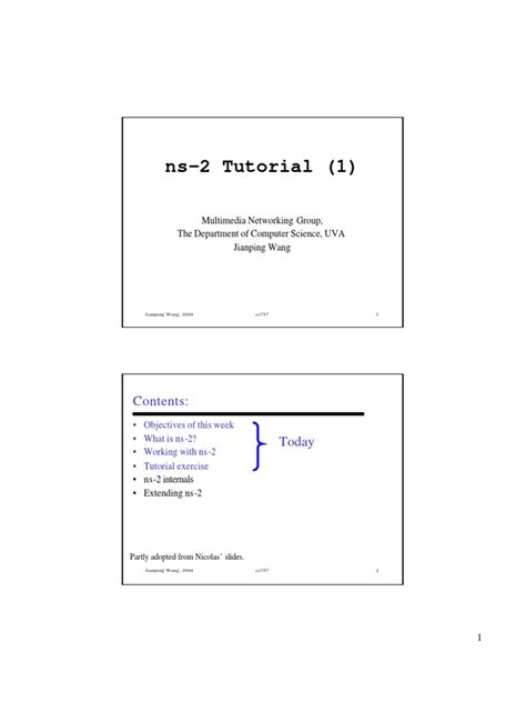 Ns 2 Tutorial 1 Contents Pdf Network Packet Simulation