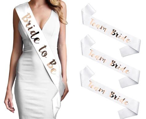 Hen Party White Satin Sash Team Bride Or Bride To Be Matching Group