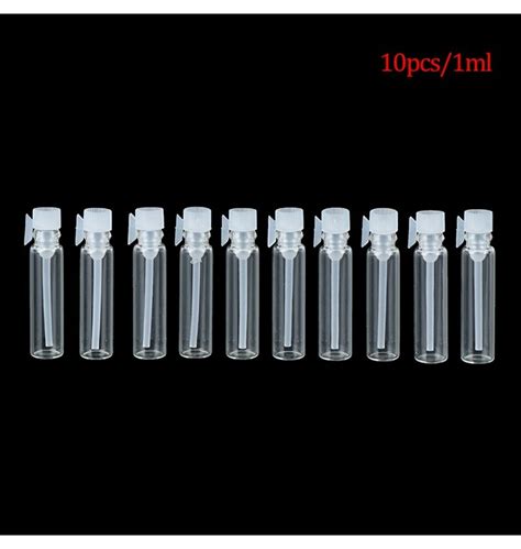 10pcs 123ml 빈 투명 유리 향수 스몰 샘플 튜브 병 실험실 액체 향기 테스트 시험 티몬