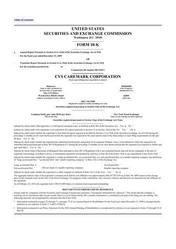 Cvs Health Annual Reports 10 K