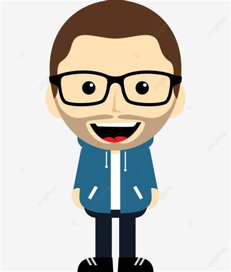 Geek Cartoon Nerd Character Male Hand Fun Vector Male Hand Fun PNG And Vector With